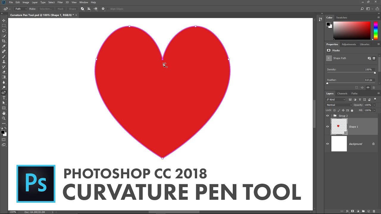 Curvature Pen Tool in Photoshop CC 2018 - Drawing Paths Made Easy