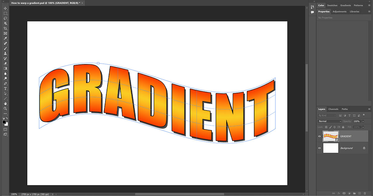 How To Warp A Gradient In Text With Photoshop