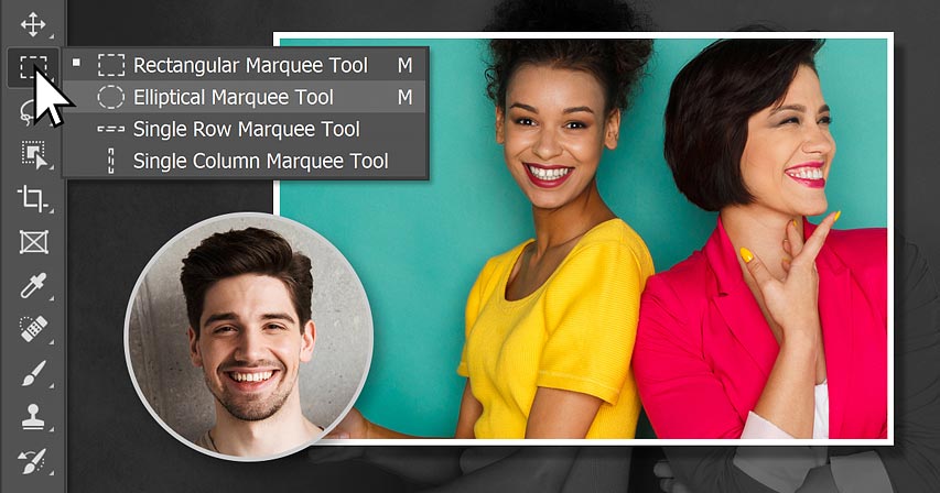 Drawing Selections with the Marquee Selection Tools in Photoshop
