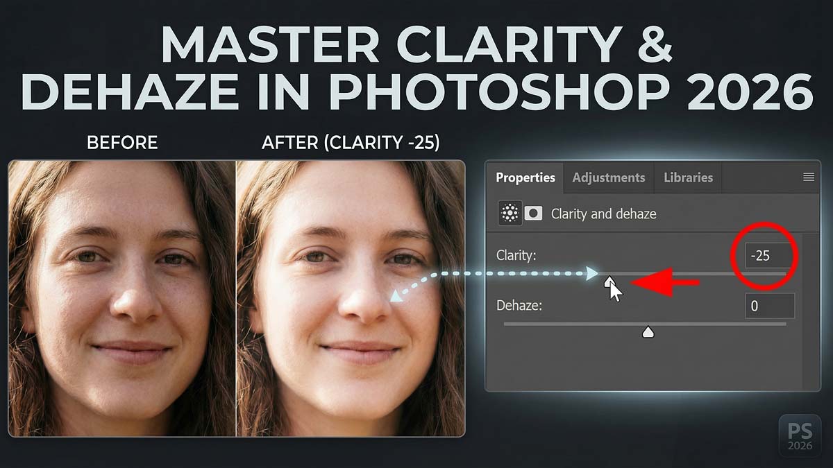 Using the New Clarity and Dehaze Adjustment Layer in Photoshop 2026
